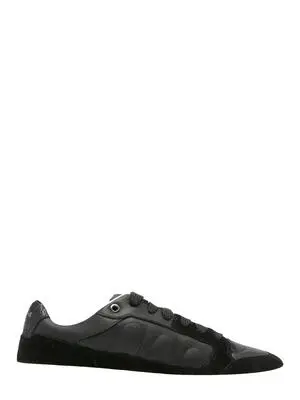 SANTHA Suede-panelled Low-top Sneakers - Black