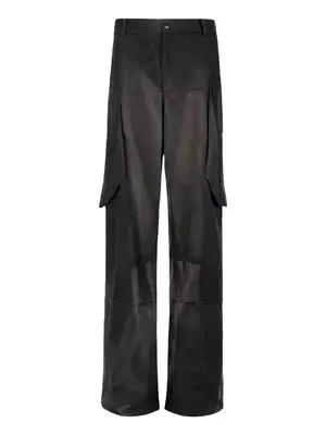 JIYONGKIM Sun-bleached Cargo Pocket Trousers - Black