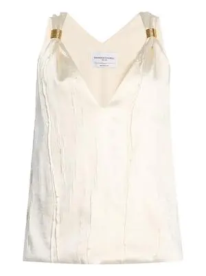 Brandon Maxwell The Drew Satin Tank Top - Ivory