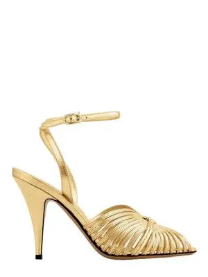 FERRAGAMO Sandal With Gancini Element - Gold