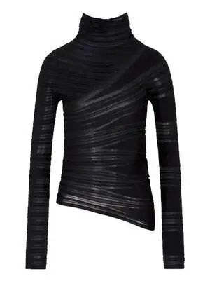 Giorgio Armani Viscose And Virgin Wool Mock-neck Jumper - Black