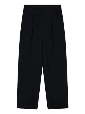 Emporio Armani Stretch Sandblasted Fabric Palazzo Trousers - Black