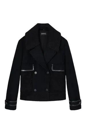Emporio Armani Double-breasted Pea Coat - Black