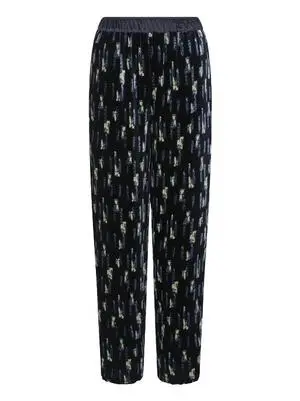 Emporio Armani Printed Velvet Trousers - Blue / Navy