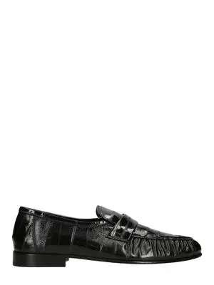 THE ROW Soft Eel Loafers - Black
