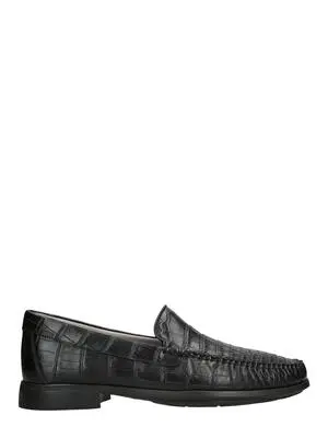 BROTINI Alligator Leather Loafers - Black