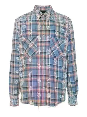 Amiri Check-pattern Cotton Shirt - Blue
