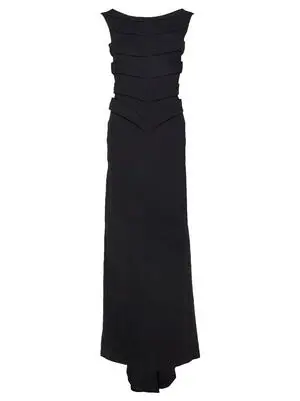 JIL SANDER Pleated Gown - 990 Black