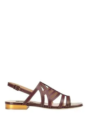 SERGIO ROSSI Agate Cut-Out Slingback Sandals