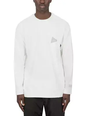 AND WANDER Logo-triangle Long-sleeve T-shirt - White