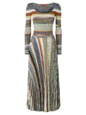 Missoni Striped A-line Midi Dress - Neutrals
