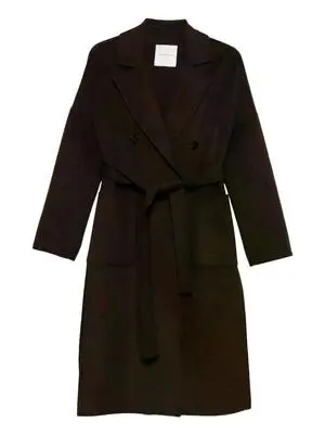 ERMANNO FIRENZE Belted Double-breasted Coat - Brown