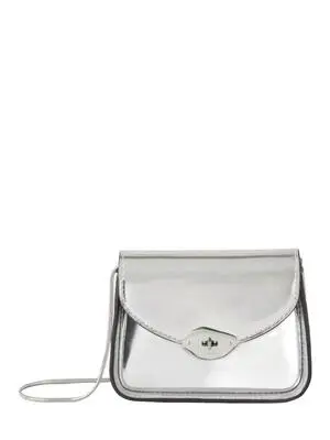 Mulberry Metallic Flap Cross Body Bag - Silver
