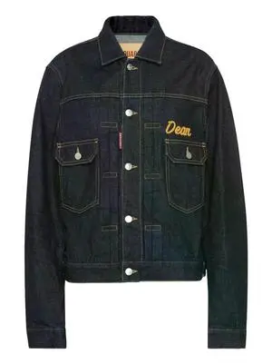 Dsquared2 Embroidered Denim Trucker Jacket - Blue