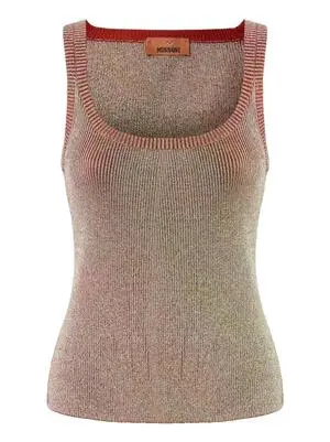 Missoni Metallic Ribbed Top - Red