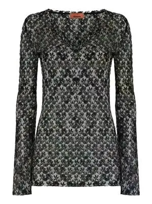 Missoni Floral Lace Long-sleeve Top - Black