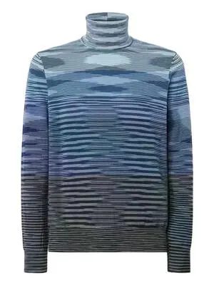 Missoni Stripe-pattern Turtleneck Sweater - Blue