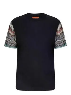Missoni Zig-zag Sleeve Top - Black