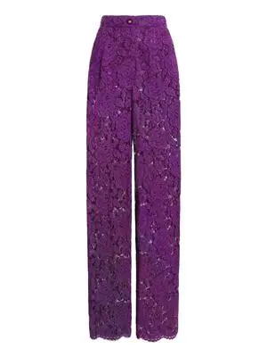 Dolce & Gabbana Lace Detailing Trousers - Purple