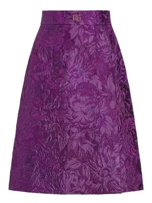 Dolce & Gabbana Jacquard Mini Skirt - Purple