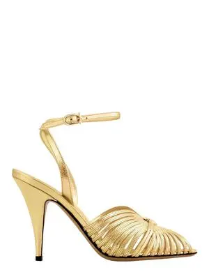 FERRAGAMO 95mm Gancini Logo-embellished Sandals - Gold