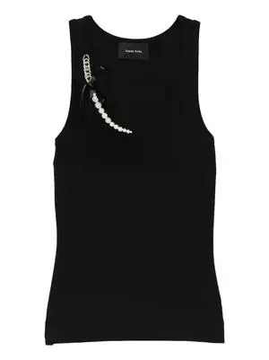 Simone Rocha Pearl-and-chain Tank Top - Black