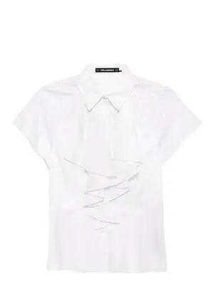 Karl Lagerfeld Ruffle Poplin Shirt - White