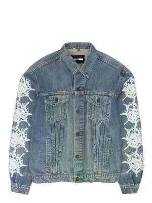SP5DER Web-print Denim Jacket - Blue