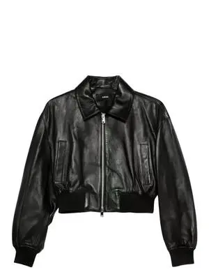 ARMA Desy Cropped Zip-Front Leather Jacket