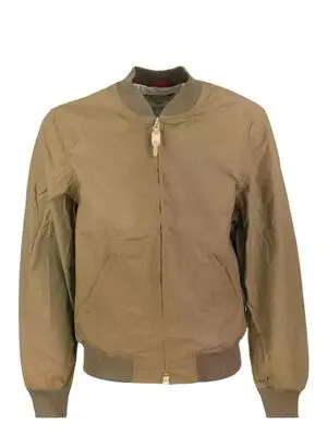 CECCARELLI Cotton Zip-Front Bomber Jacket Brown