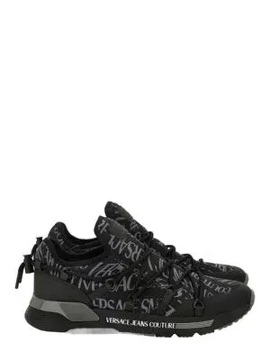 Versace Logo-print Lace-up Sneakers - Black
