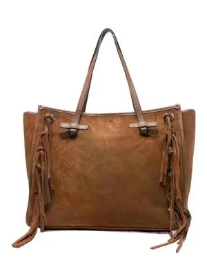 GIANNI CHIARINI Marcella Fringe-detail Tote Bag - Brown
