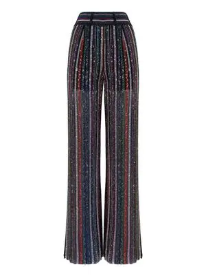 Missoni Herringbone-striped Sequin-embellished Trousers - Black