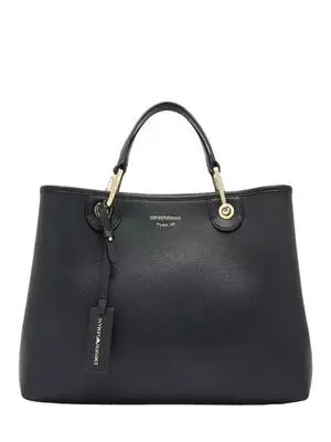 Emporio Armani Grain Leather Tote Bag - Black