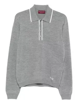 Gucci Perforated Polo Shirt - Grey