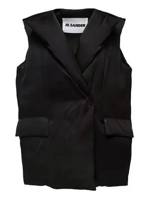 JIL SANDER Quilted Lapels Vest - Black