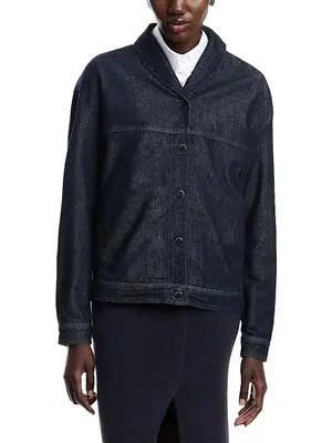 Emporio Armani Dark Denim Rolled-collar Jacket - Solid Medium