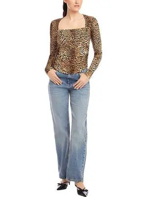 Fifteen Twenty Cady Shirred Top - Leopard