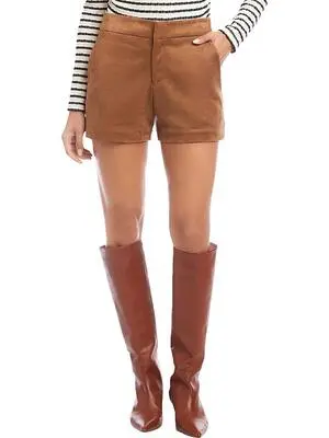 Fifteen Twenty Faux Suede Modern Shorts - Cognac