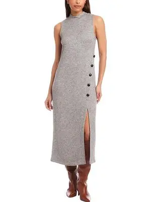 FIFTEEN TWENTY Lauren Button Detail Midi Dress
