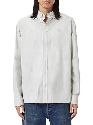 ALLSAINTS Nolan Relaxed Fit Long Sleeve Shirt - Jetstream