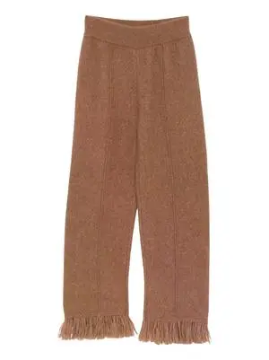 Alanui Fringed Knitted Trousers - Brown