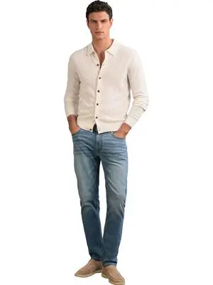 REISS Gideon Wool Button-through Cardigan - Off White