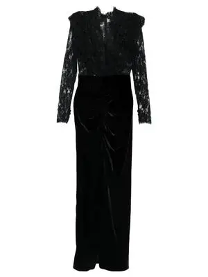 Alessandra Rich Lace-embellished Dress - Black