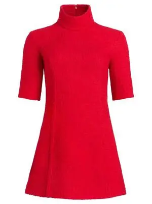 PATOU High-neck Tweed Dress - Red