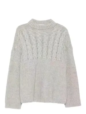Cecilie Bahnsen Cable-knit Crewneck Sweater - Grey