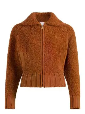 Patou Bouclé Zip-front Jacket - Brown