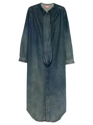 DIESEL Tie-neck Denim Maxi Dress - Blue