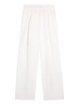 ANINE BING Lou Pleated Trousers - Ivory