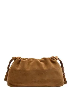 Veronica Beard Small Suede Shoulder Bag - Mid Brown